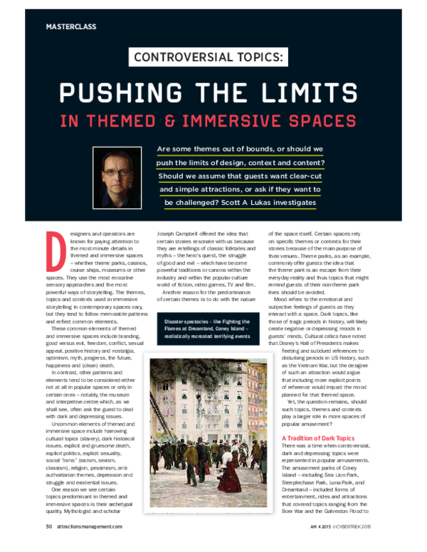 (PDF) Controversial Topics: Pushing the Limits in Themed and Immersive ...
