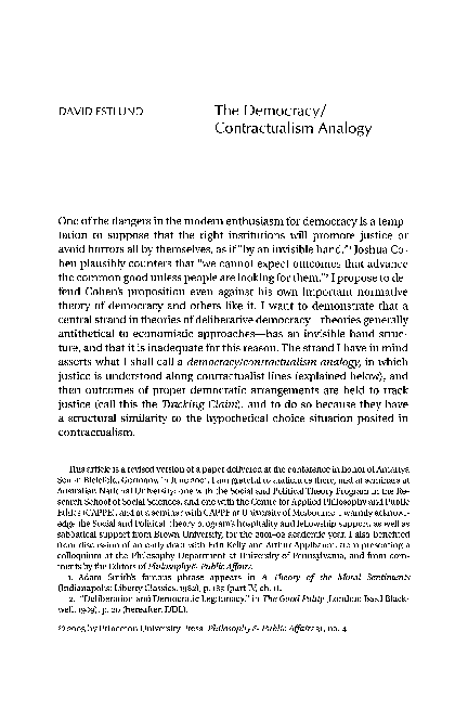 (PDF) The democracy/contractualism analogy