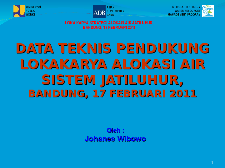 (PPT) Supporting Data Teknis - Alokasi Air Jatiluhur.ppt