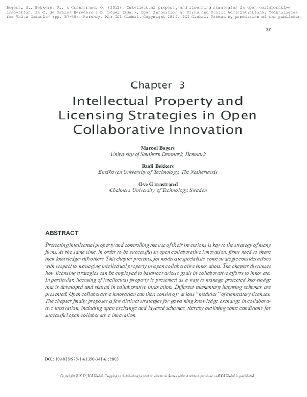 (PDF) Intellectual Property and Licensing Strategies in Open ...