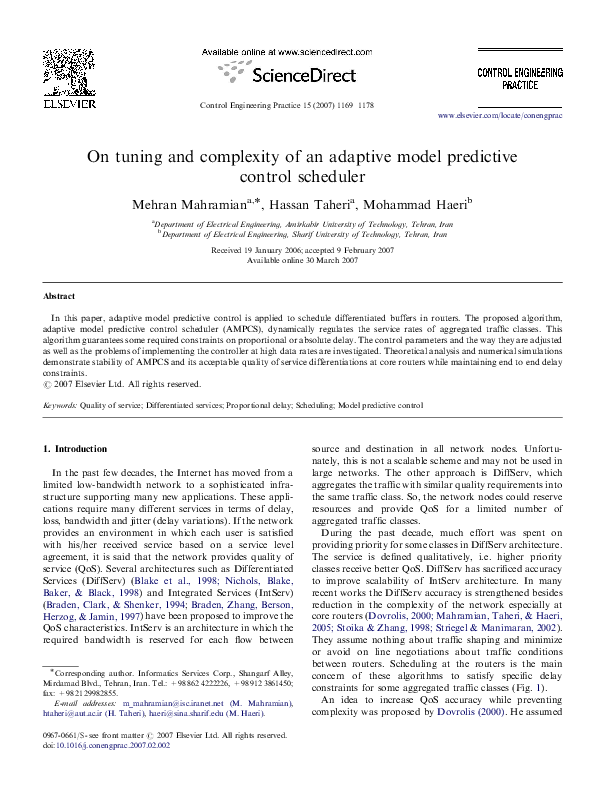 (PDF) On tuning and complexity of an adaptive model predictive control scheduler
