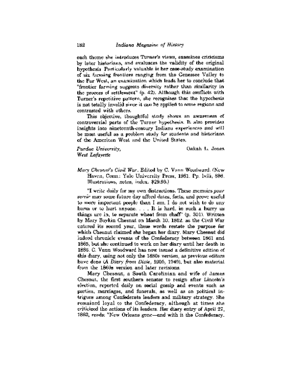 (PDF) Mary Chesnut's Civil War by C. Vann Woodward