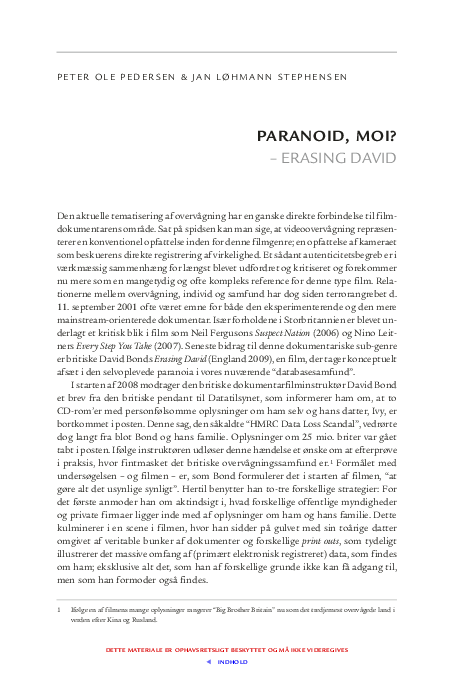 (PDF) Paranoid, moi?: Erasing David