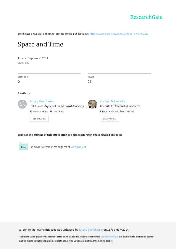 (PDF) Space and Time