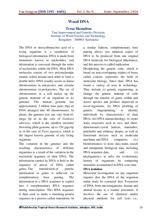 (PDF) Wood DNA