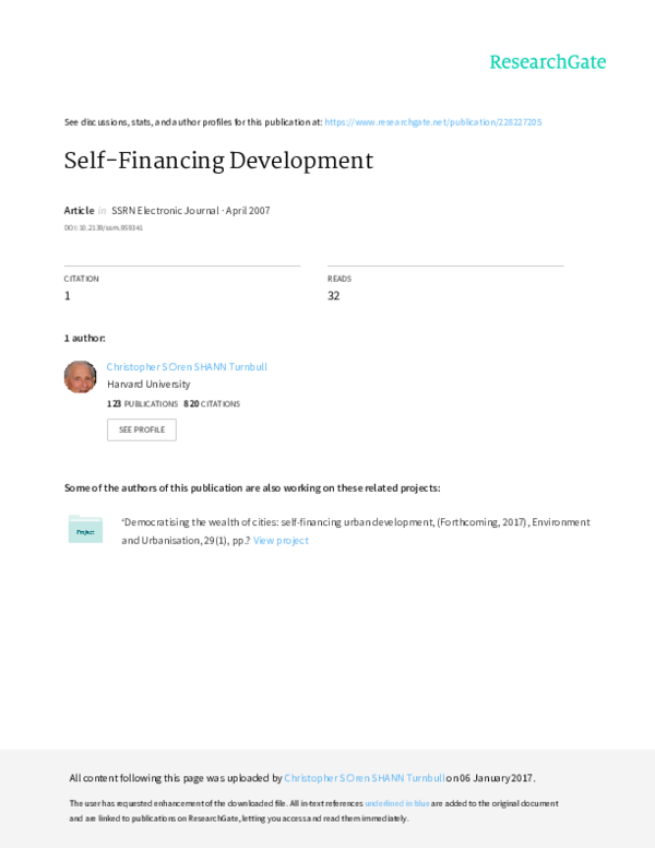 (PDF) Self-Financing Development