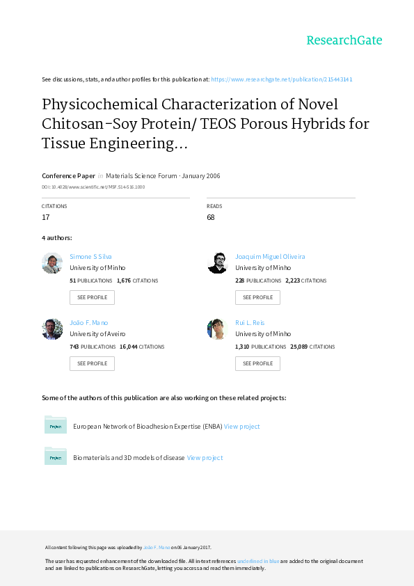 (PDF) Physicochemical Characterization of Novel Chitosan-Soy Protein ...