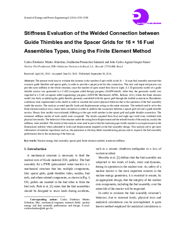 (PDF) Stiffness Evaluation of the Welded Connection between Guide ...