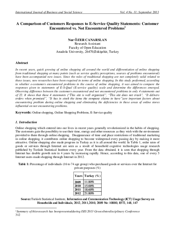 (PDF) A Comparison of Customers Responses to E-Service Quality ...