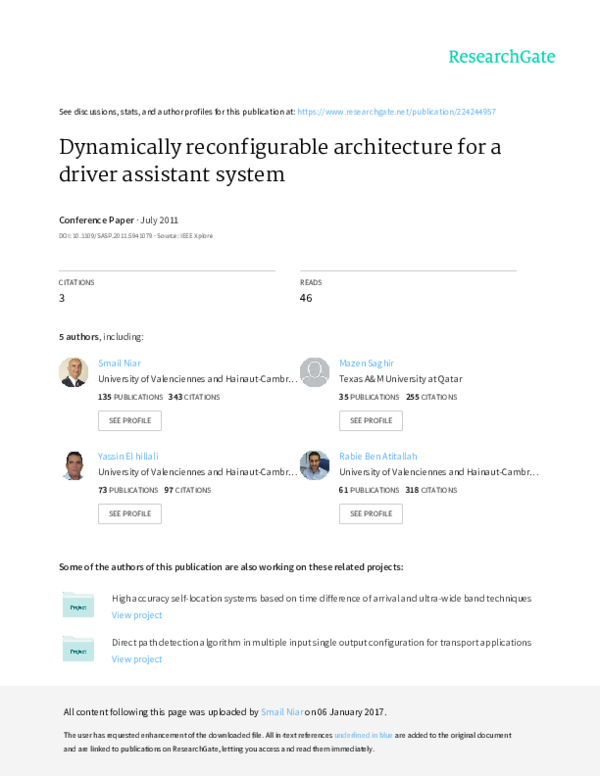 (PDF) A Dynamically Reconfigurable Architecture for Low. Power Multimedia Terminals