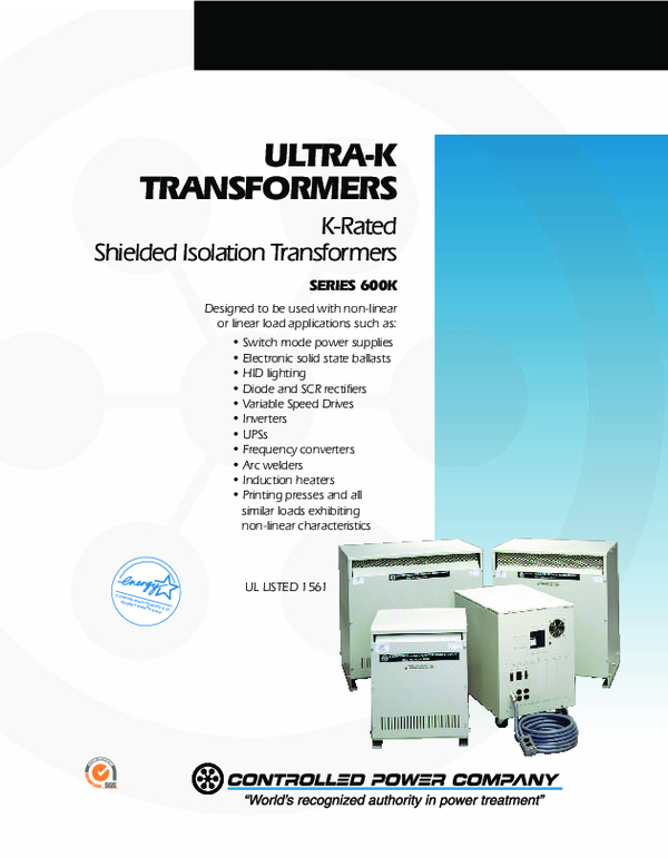 (PDF) ULTRA-K TRANSFORMERS K-Rated Shielded Isolation Transformers ...