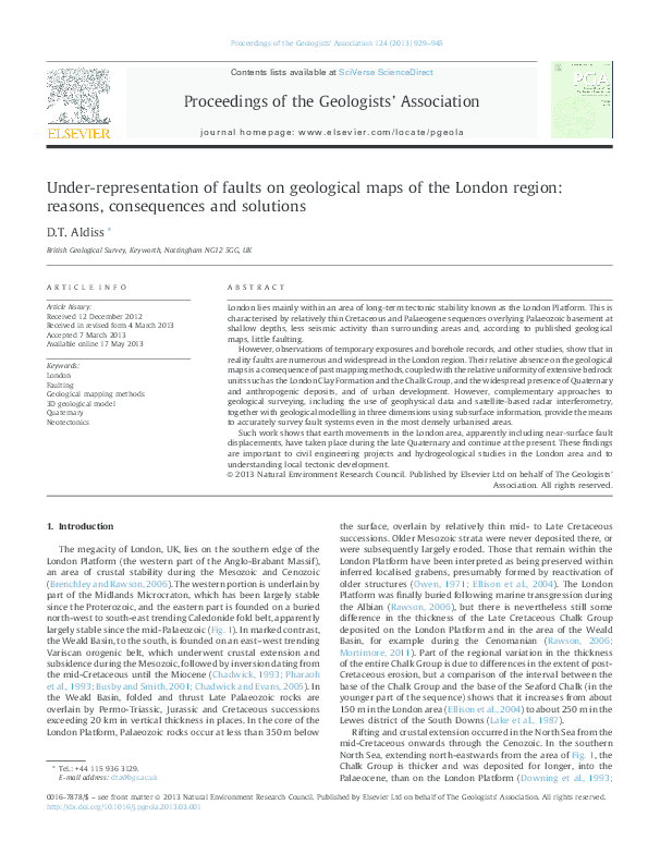 (PDF) Under-representation of faults on geological maps of the London ...