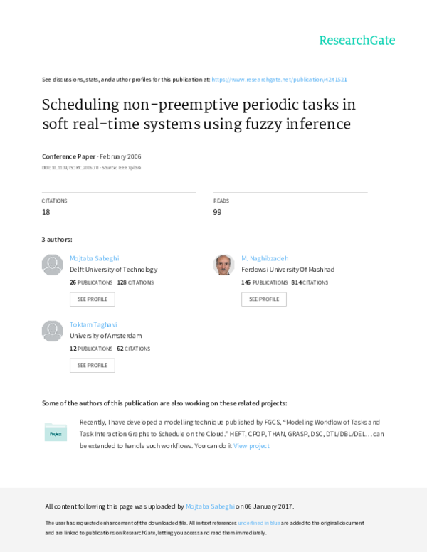 Pdf Scheduling Non Preemptive Periodic Tasks In Soft Real Time Systems Using Fuzzy Inference