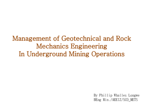 (PDF) Management of Geotechnical and Rock Mechanics Engineering In ...