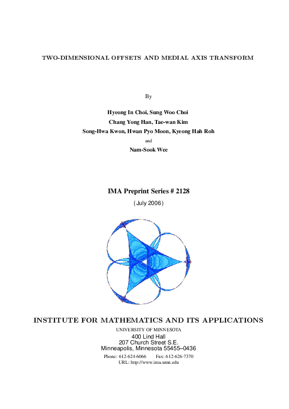 (PDF) Two-dimensional offsets and medial axis transform