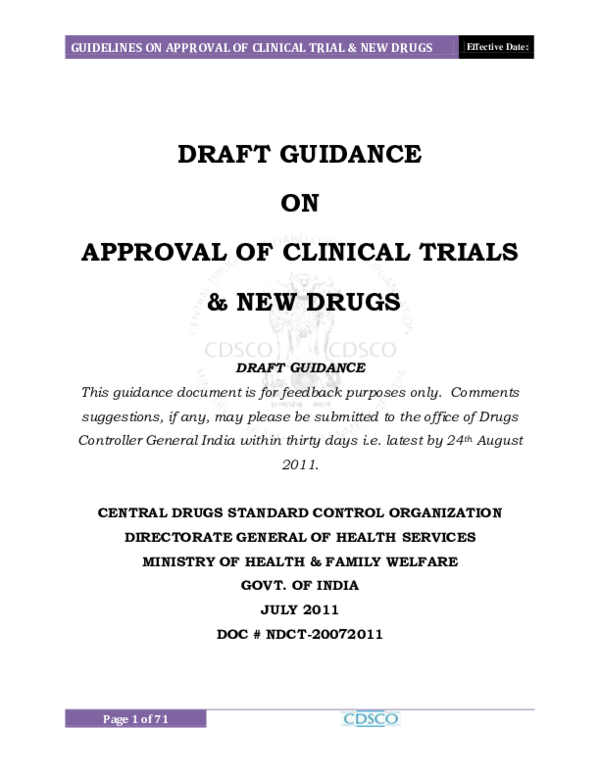 (PDF) GUIDELINES ON APPROVAL OF CLINICAL TRIAL & NEW DRUGS