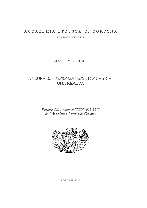 (PDF) F. Roncalli, Ancora sul liber linteus di Zagabria. Una replica.pdf