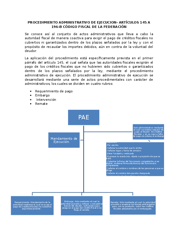 (DOC) Resumen PROCEDIMIENTO ADMINISTRATIVO DE EJECUCION (PAE)