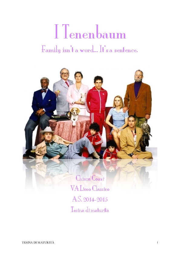 (PDF) "I Tenenbaum - Family isn't a word, it's a sentence" - tesina di ...