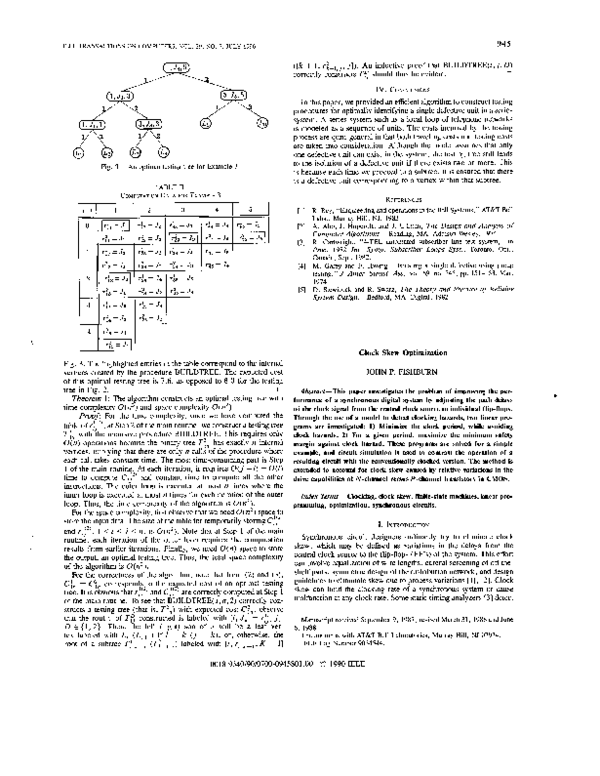 Pdf Clock Skew Optimization