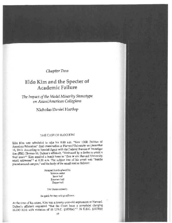 (PDF) Eldo Kim and the Specter of Academic Failure: The Impact of the ...
