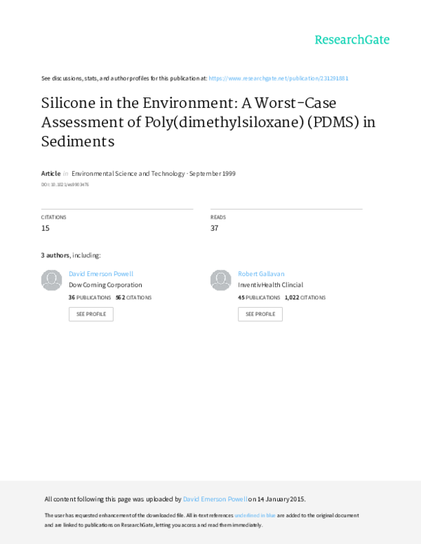 (PDF) Silicone in the Environment: A Worst-Case Assessment of Poly ...