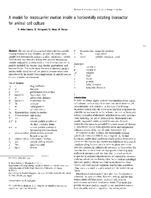 (PDF) A model for microcarrier motion inside a horizontally rotating ...