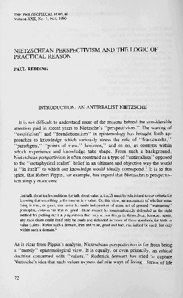 (PDF) NIETZSCHEAN PERSPECTIVISM AND THE LOGIC OF PRACTICAL REASON