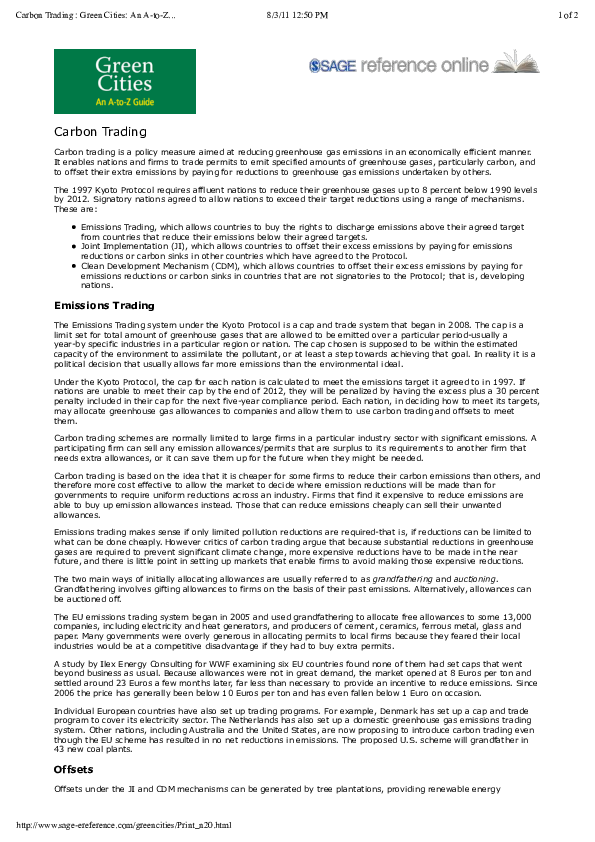 (PDF) Carbon Trading