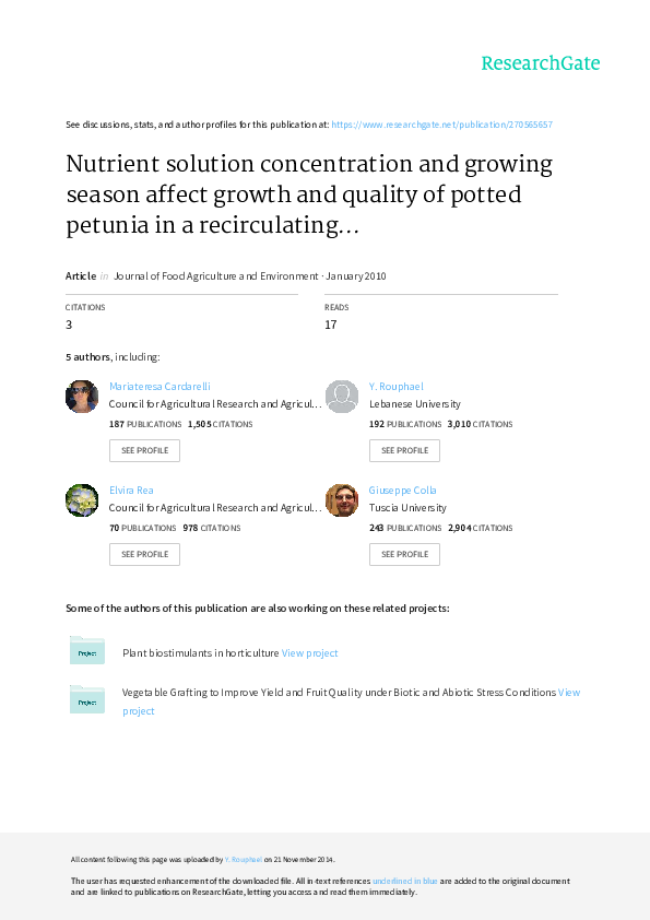 (PDF) Nutrient solution concentration and growing season affect growth ...