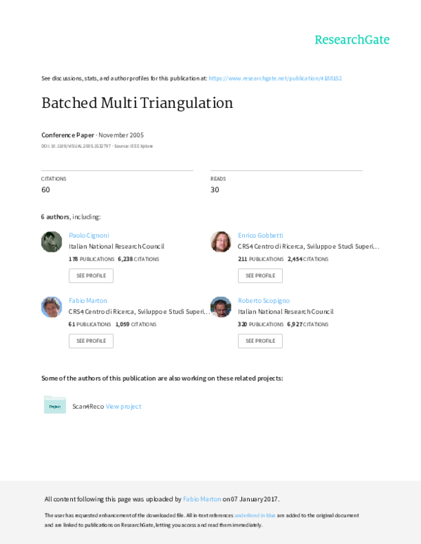 Pdf Batched Multi Triangulation