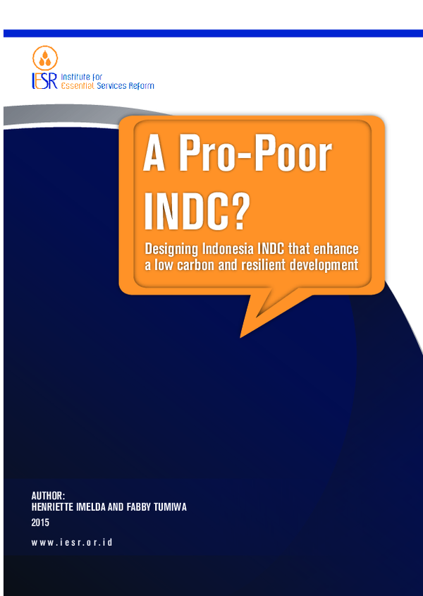 (PDF) A Pro-Poor INDC? Designing Indonesia INDC that enhance a low ...