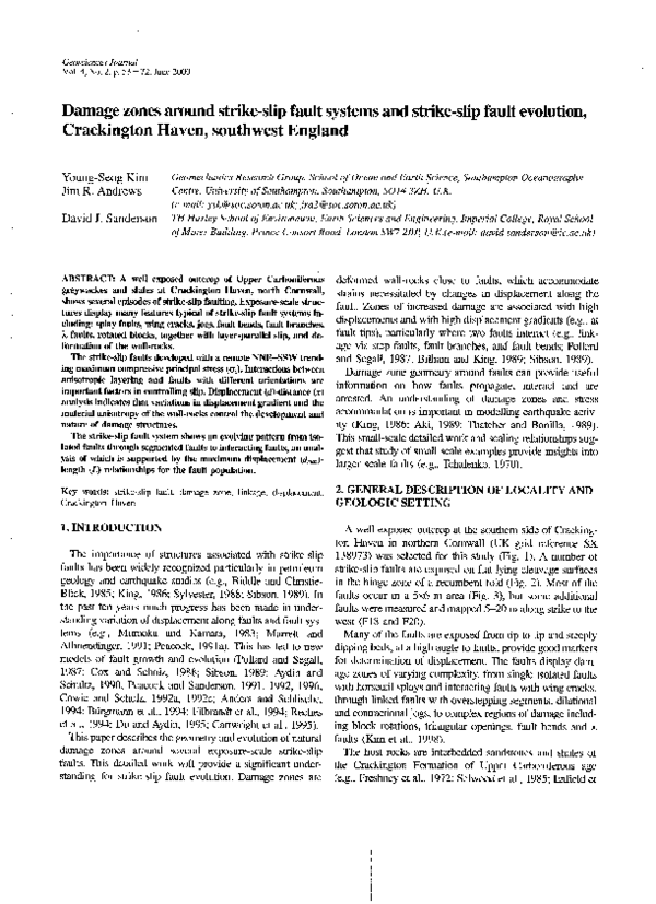 (PDF) Damage zones around strike-slip fault systems and strike-slip ...