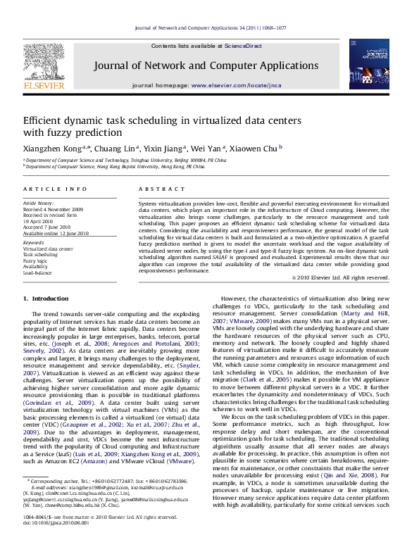 Pdf Efficient Dynamic Task Scheduling In Virtualized Data Centers