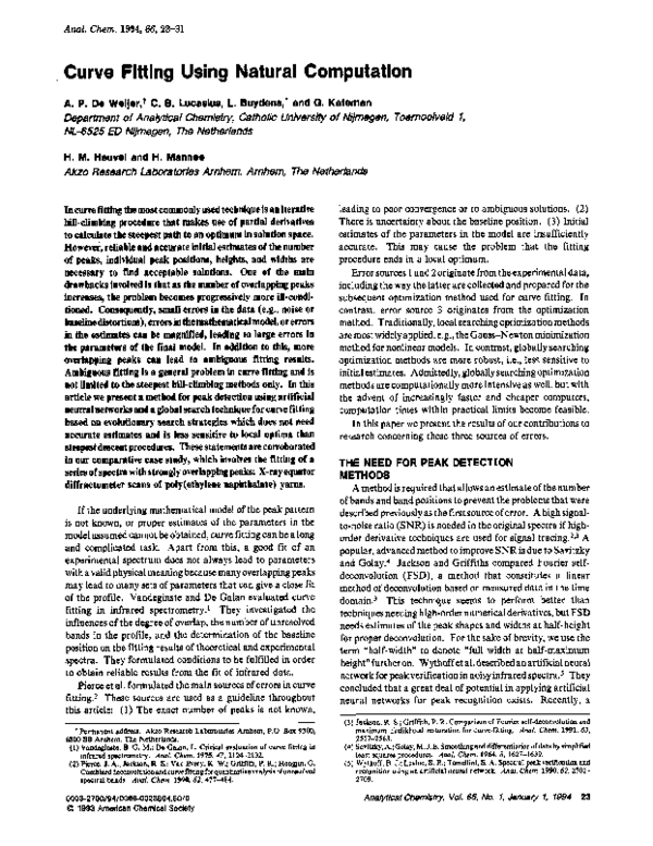 (PDF) Curve fitting using natural computation