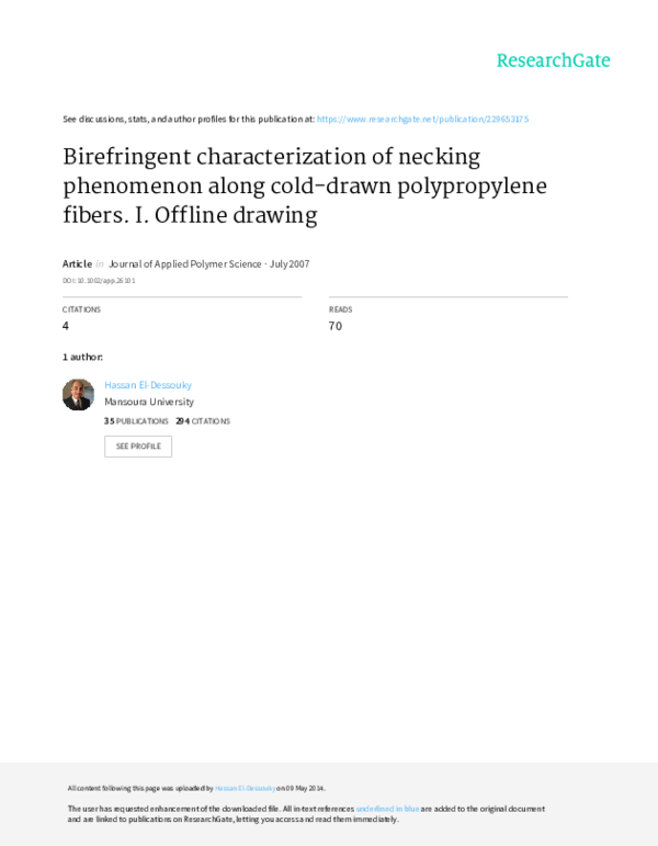 (PDF) Birefringent characterization of necking phenomenon along cold ...