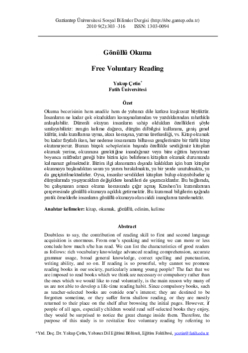 (PDF) Free, Voluntary Reading