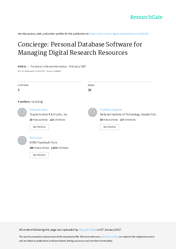 (PDF) Concierge: Personal database software for managing digital ...