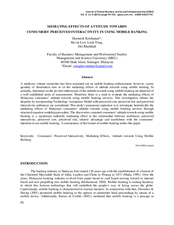 Pdf Mediating Effects Of Attitude Towards Consumers Perceived Interactivity In Using Mobile