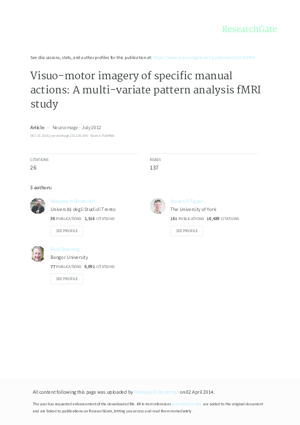 (PDF) Visuo-motor imagery of specific manual actions: A multi-variate ...