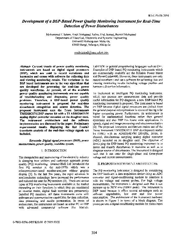 (PDF) Design of Power Quality Monitor Based on Embedded Industrial Computer | Huang JunFeng ...