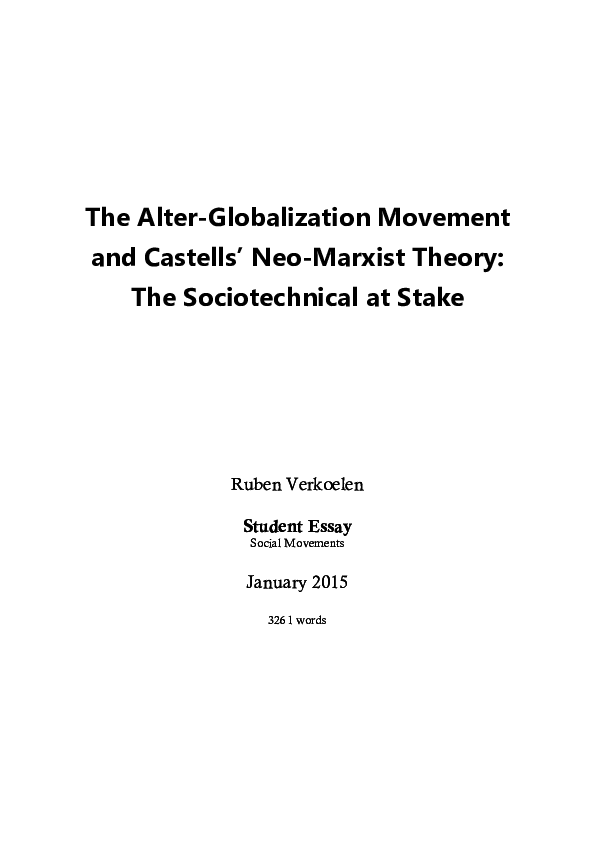 (PDF) The Alter-Globalization Movement and Castells' Neo-Marxist Theory ...