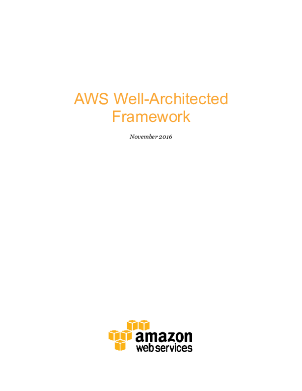 (PDF) AWS Well-Architected Framework