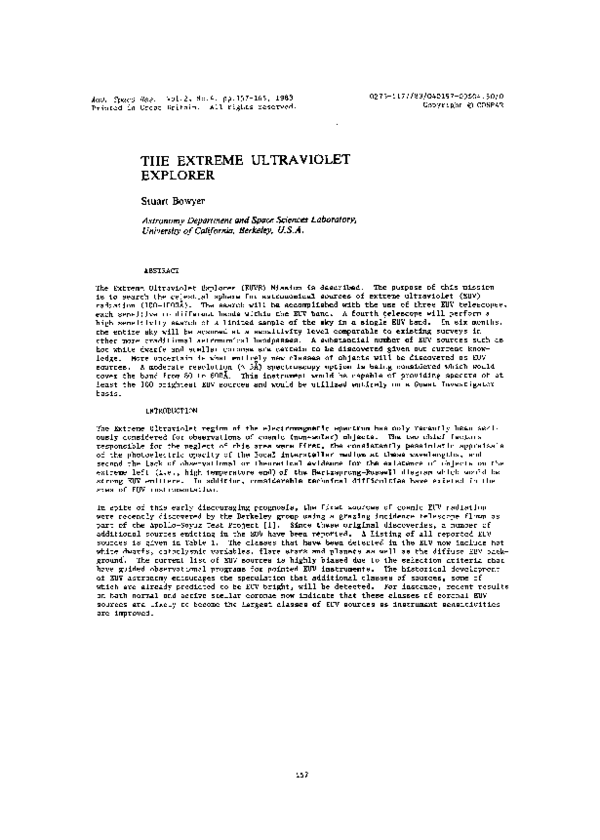 (PDF) The extreme ultraviolet explorer