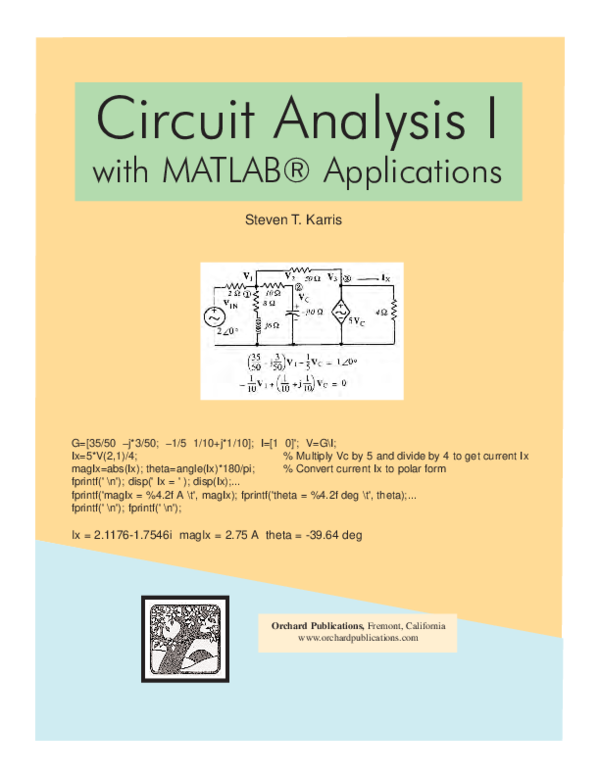 (PDF) ((MATLAB)) Circuit Analysis I