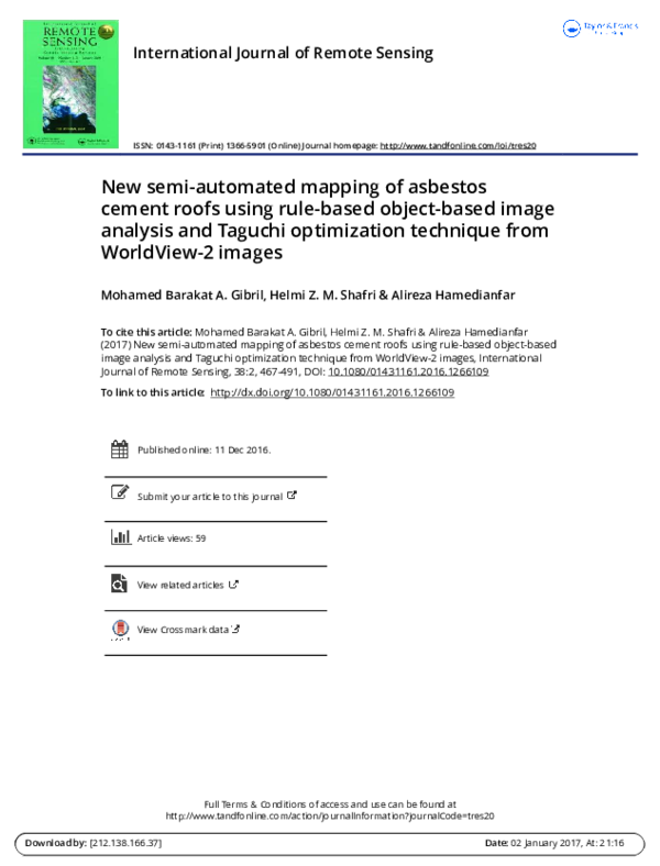 (PDF) New semi-automated mapping of asbestos cement roofs using rule-based object-based image ...