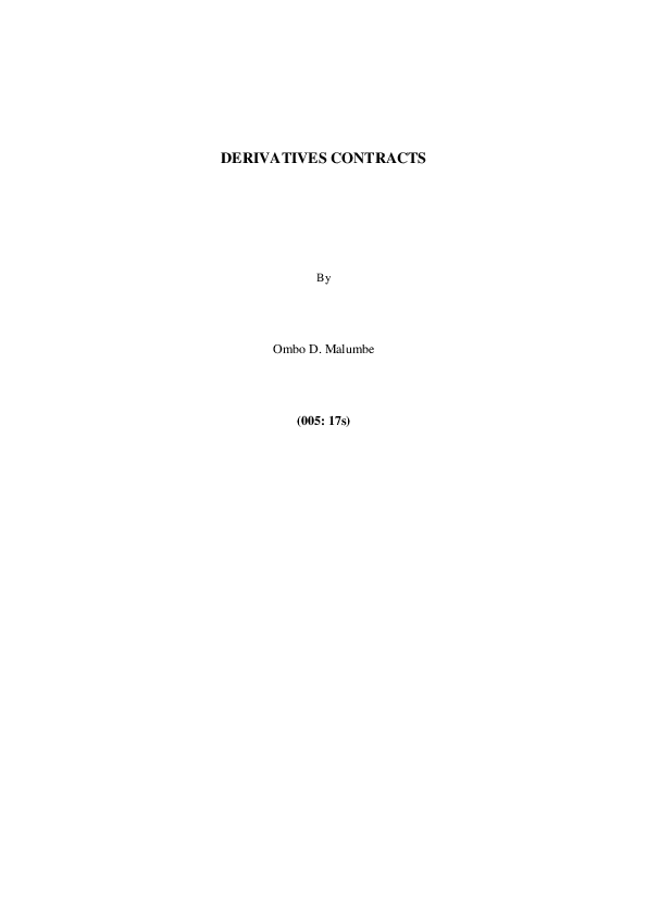 (PDF) DERIVATIVES CONTRACTS