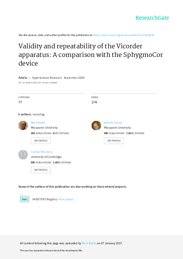 (PDF) Validity and repeatability of the Vicorder apparatus: a ...