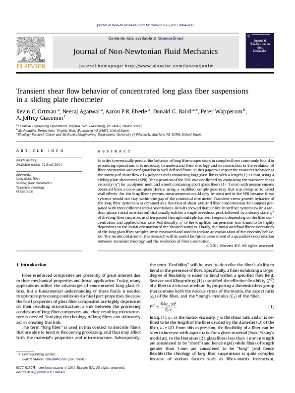 (PDF) Transient shear flow behavior of concentrated long glass fiber ...