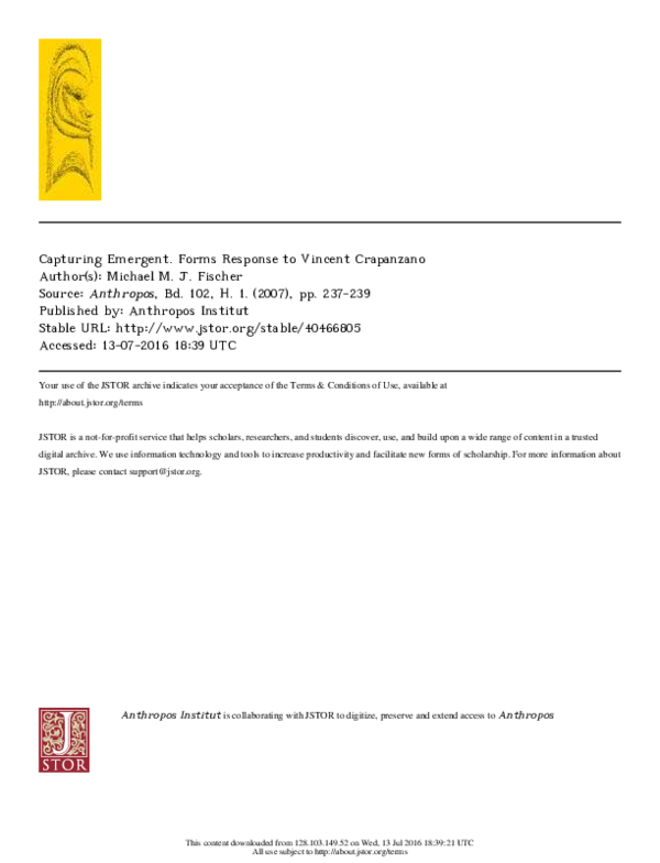 (PDF) Capturing Emergent Forms: Response to Vincent Crapanzano.pdf